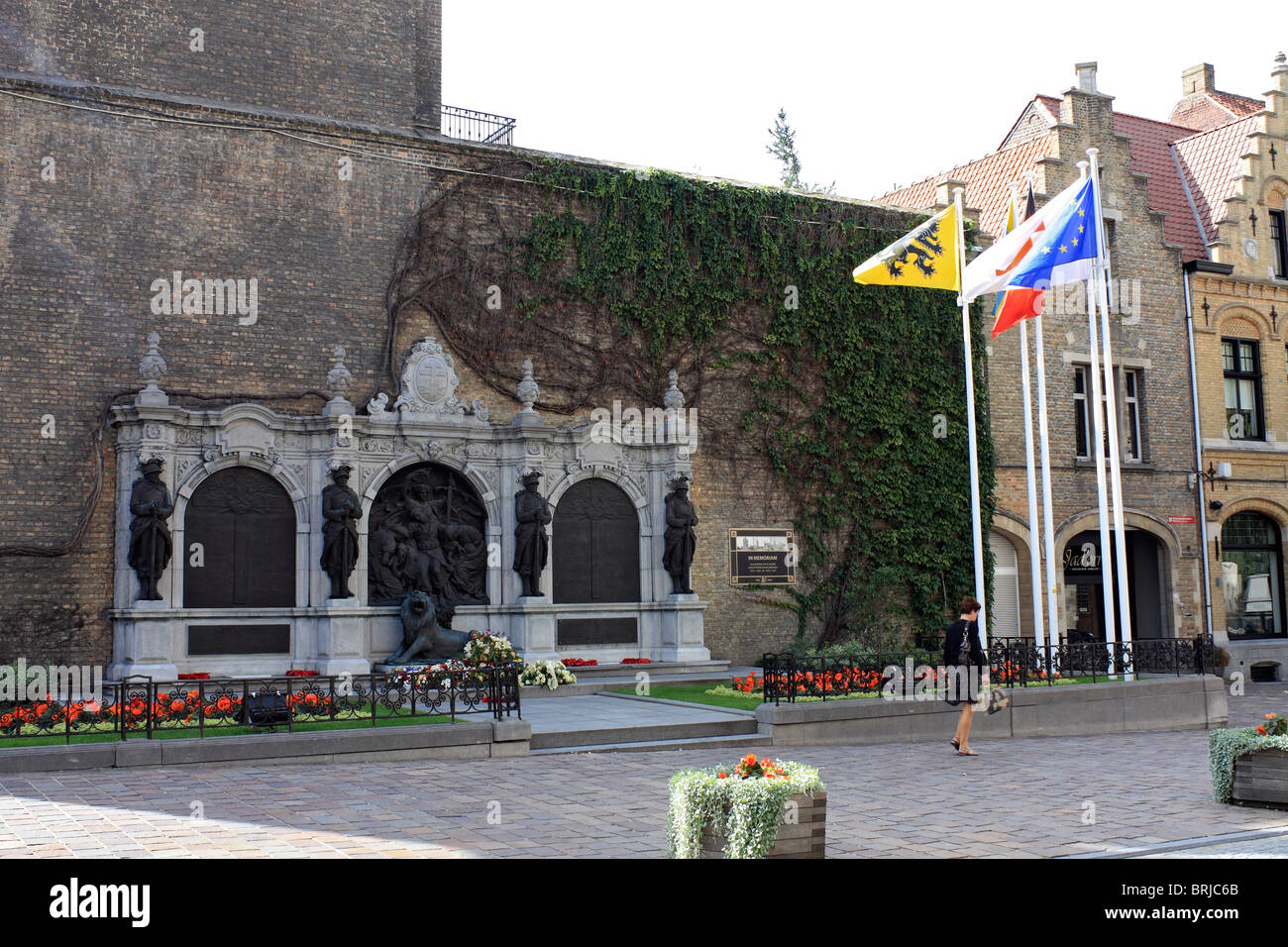 Second world war memorial in the town of Ypres (Ieper) Belgium Stock ...