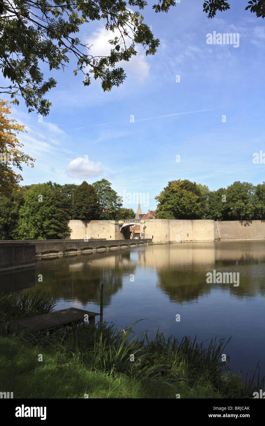 The Ramparts and Moat Fortifications around the town of Ypres (Ieper ...