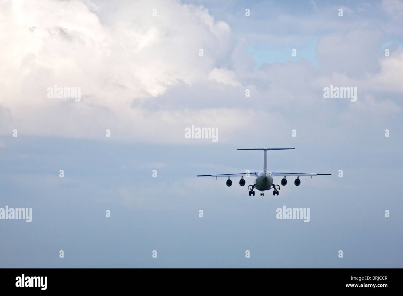 A plane approaching Edinburgh airport, Scotland, UK Stock Photo - Alamy