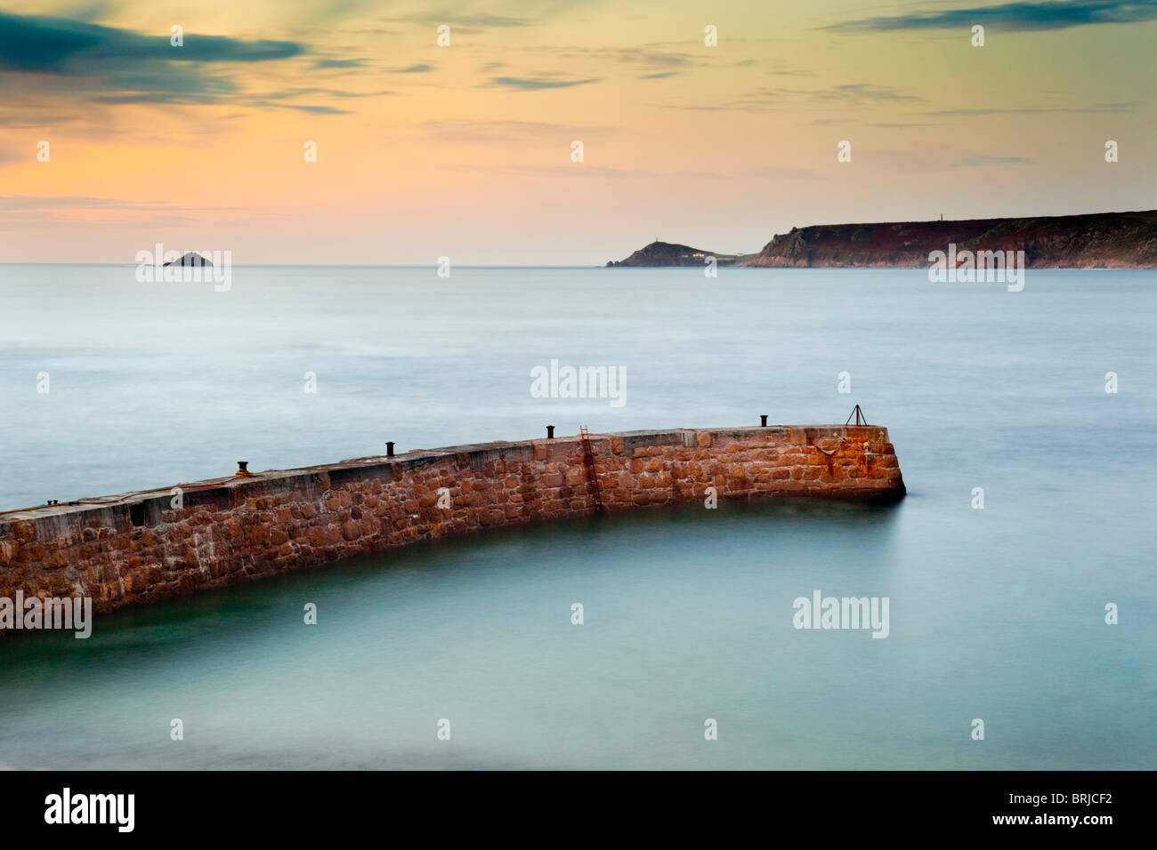 Sennen at Sunset; looking towards Cape Cornwall Stock Photo - Alamy