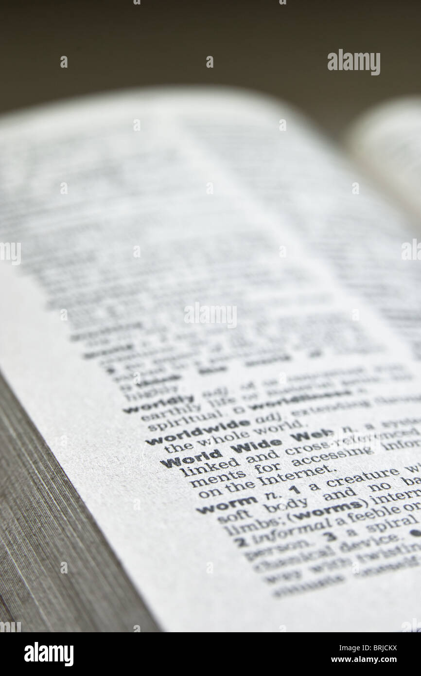 World Wide Web definition in the dictionary Stock Photo - Alamy