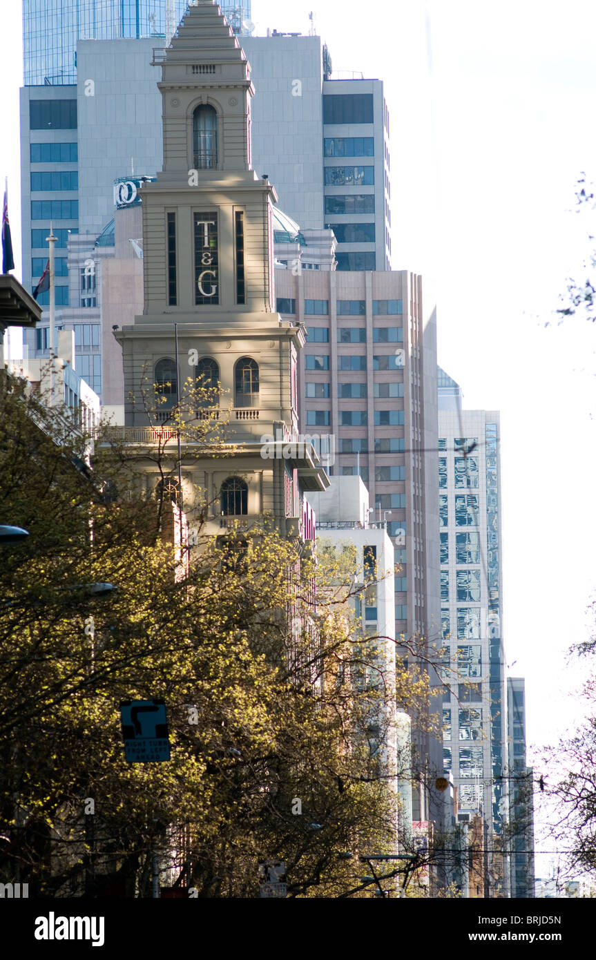 Collins Street architecture, Melbourne CBD, Victoria, Australia Stock ...