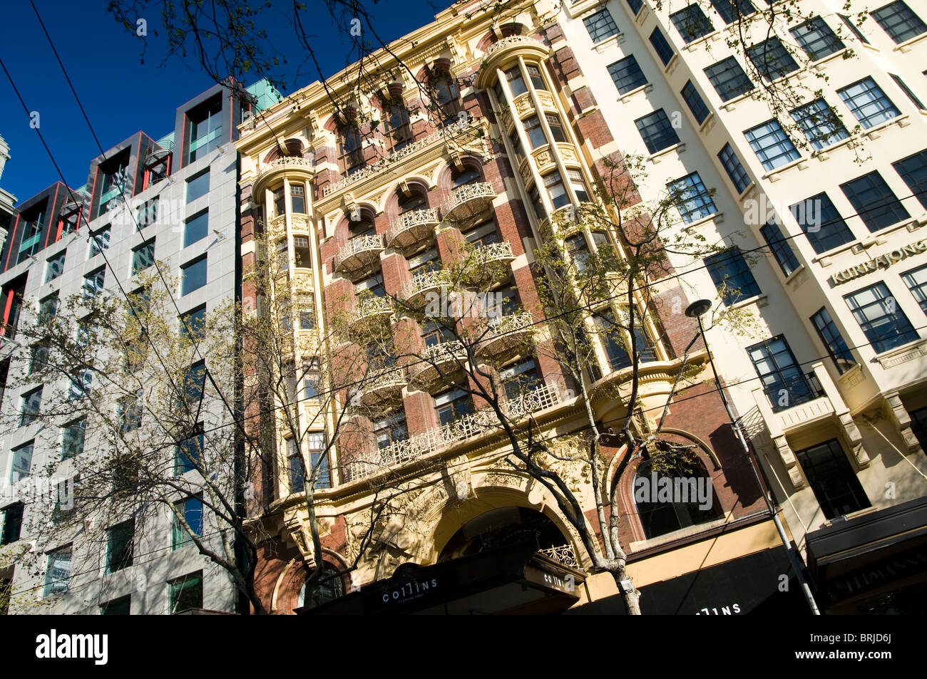 Collins Street architecture, Melbourne CBD, Victoria, Australia Stock ...