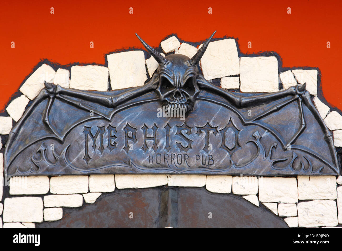 Signboard of a Horror Pub Stock Photo - Alamy