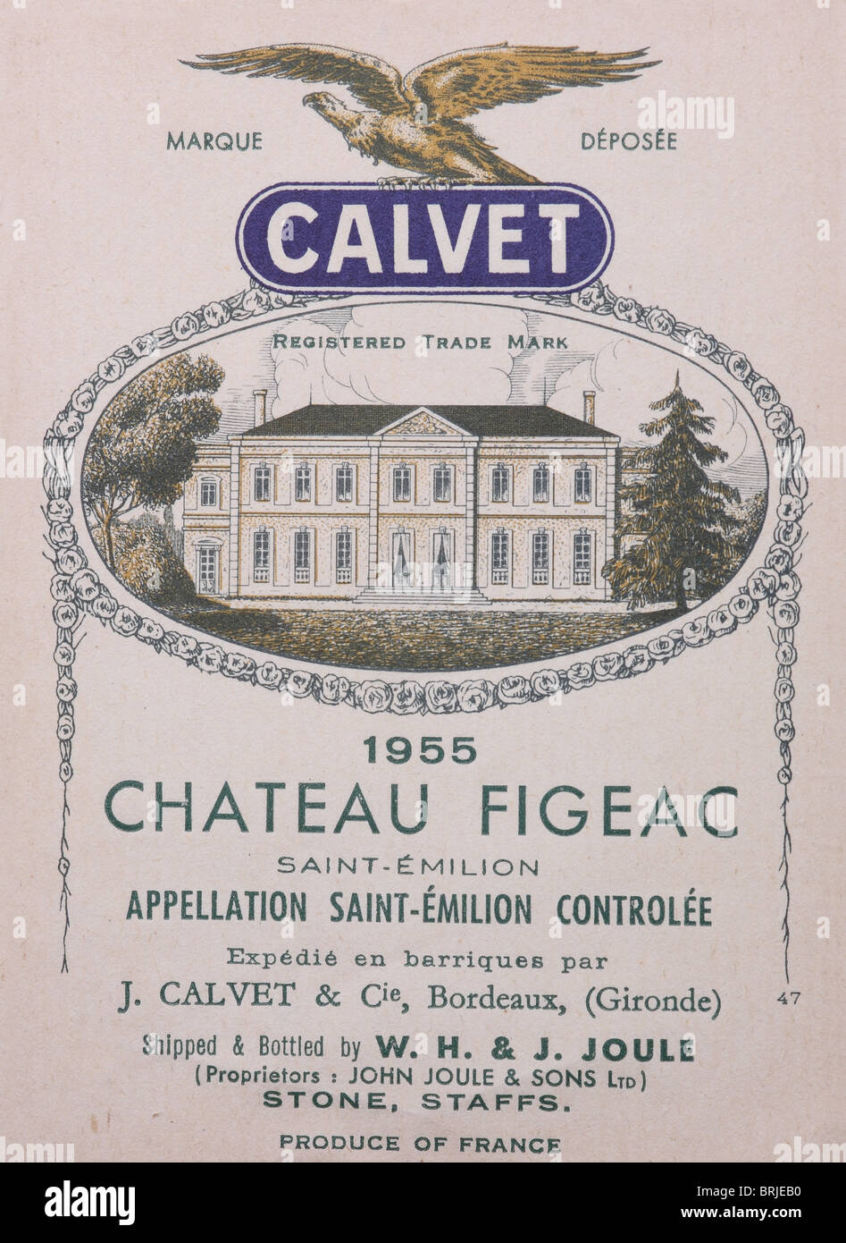 bordeaux wine label Stock Photo - Alamy