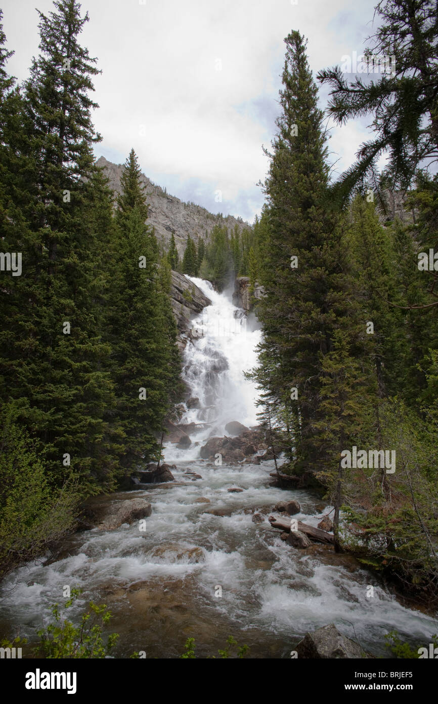 Waterfall Grand Teton National Park Stock Photo - Alamy