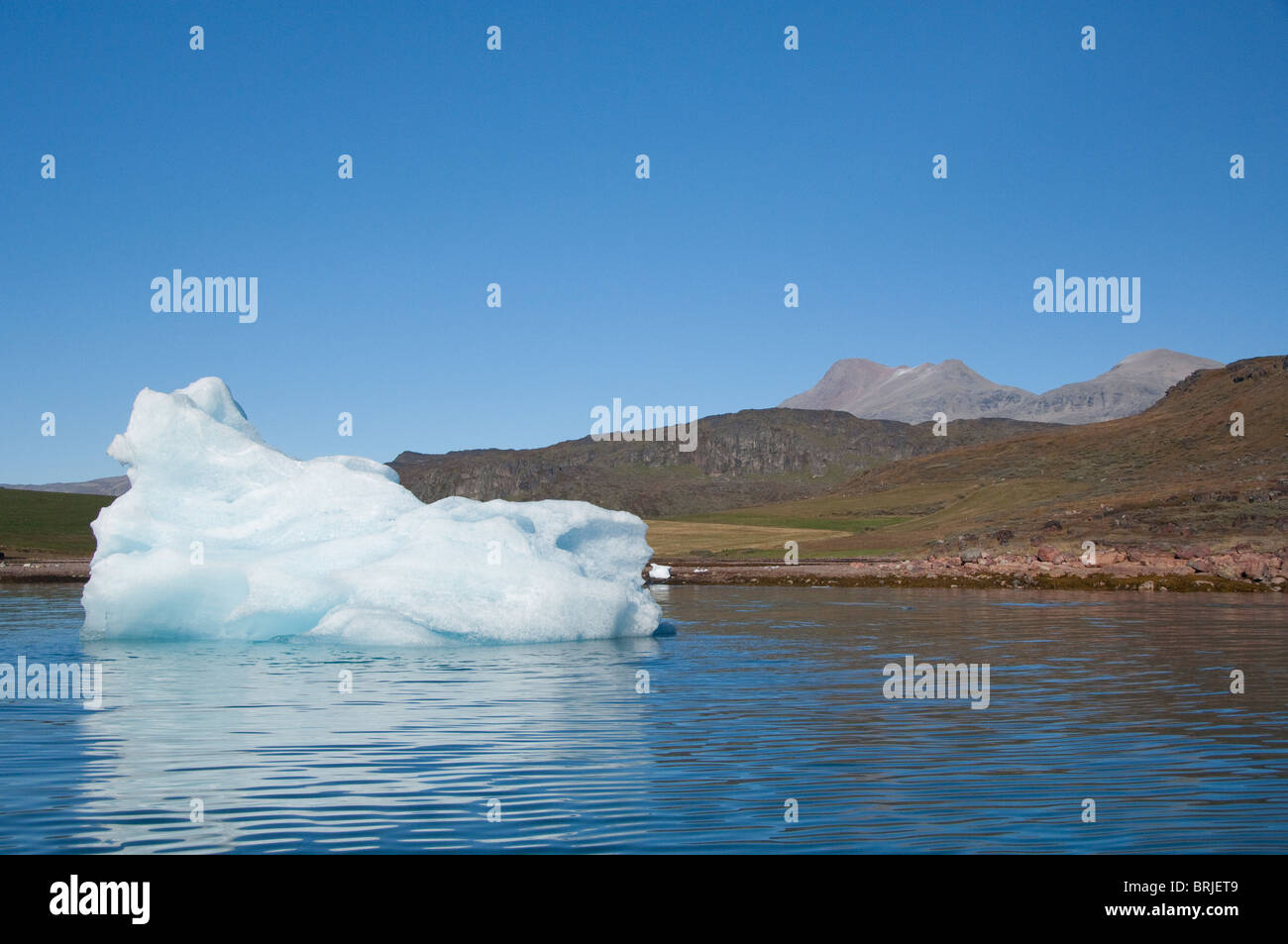 Greenland, Erik's Fjord (aka Eriksfjord) at Itilleq. Iceberg in scenic ...