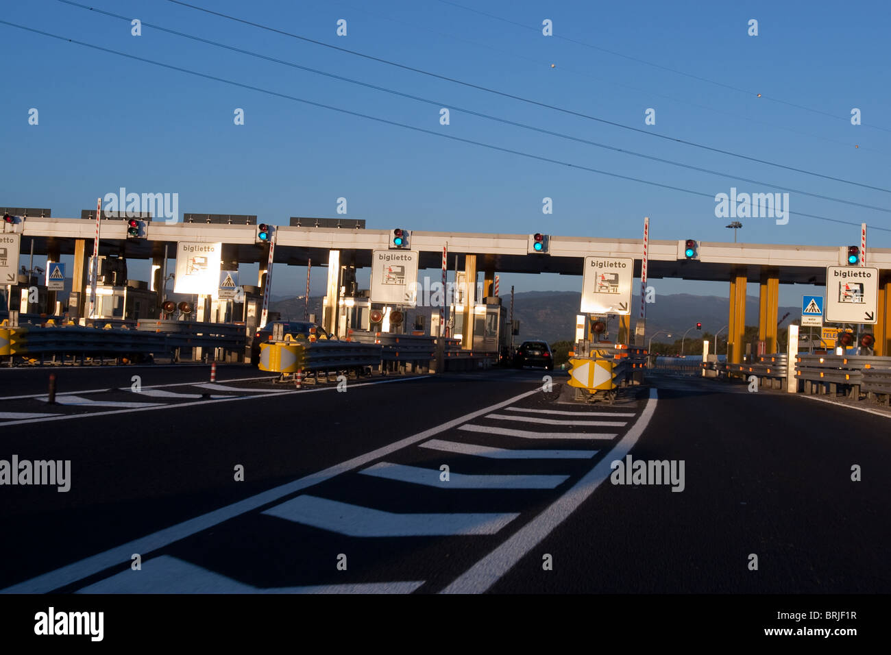 highway barrier toll tollgate Italy Italian EU Stock Photo - Alamy