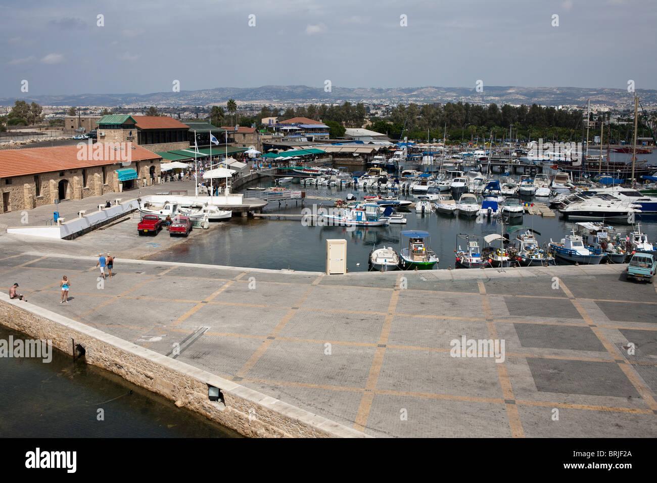 View of paphos Harbor from atop Paphos Castle Stock Photo - Alamy