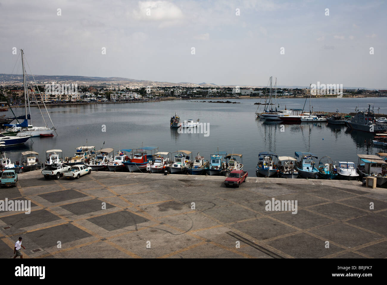 View of paphos Harbor from atop Paphos Castle Stock Photo - Alamy