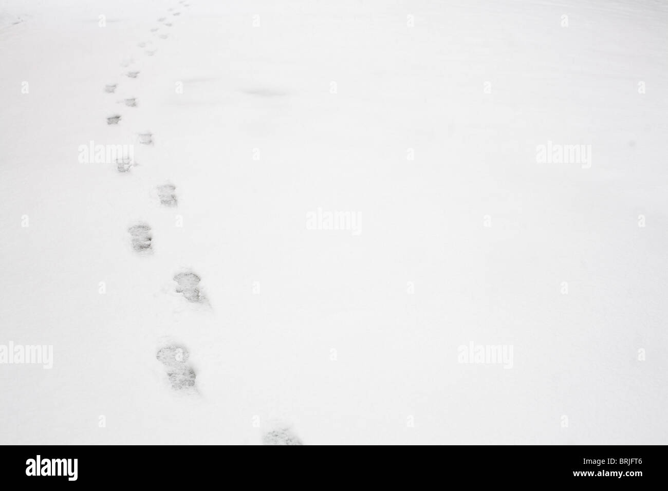 Foot steps in snow Stock Photo - Alamy