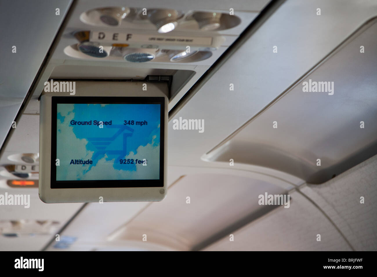 Cyprus Airways Airbus A320 overhead panel with GPS navigation ...