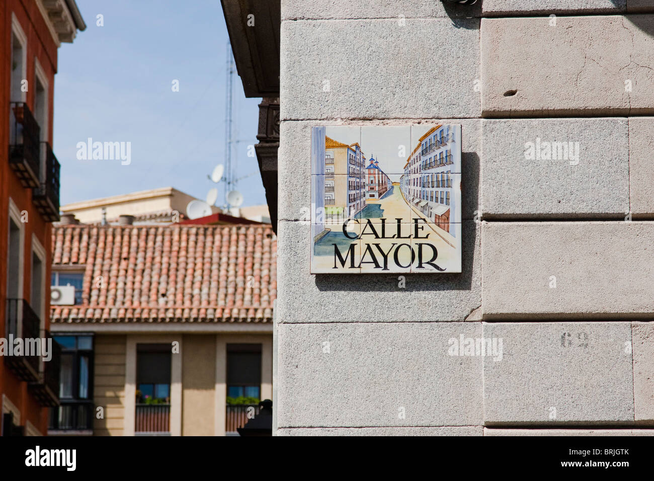 street signs in madrid, spain Stock Photo - Alamy