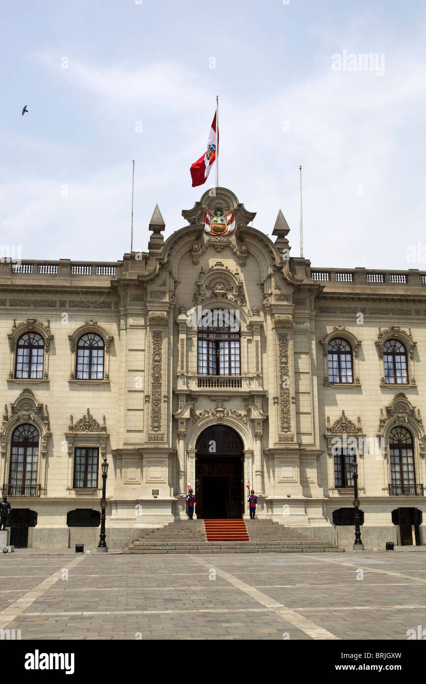 Palacio de Gobierno (Government Palace) Plaza de Armas Lima Peru Stock ...