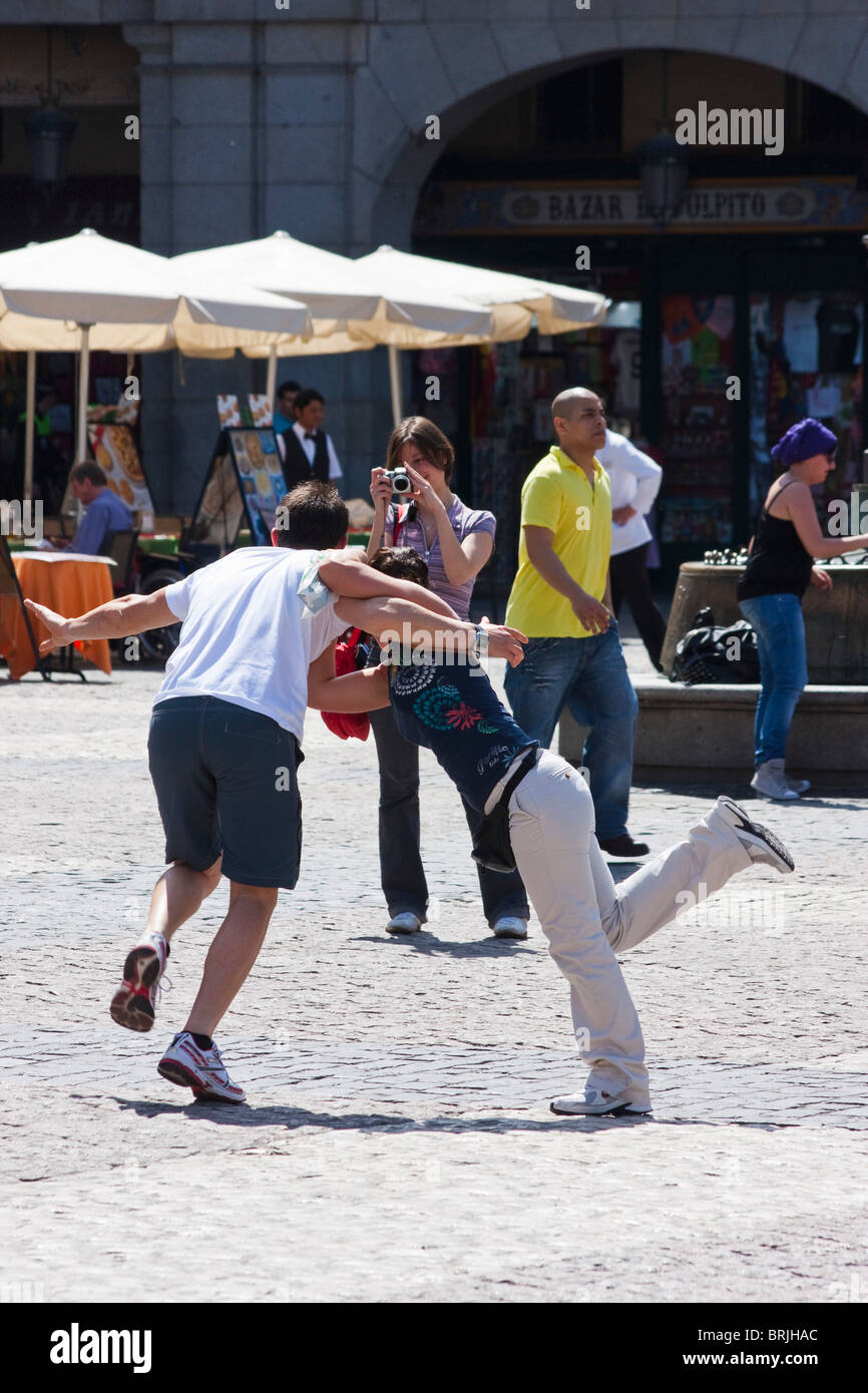 street scenes in plaza mayor in madrid, spain Stock Photo - Alamy