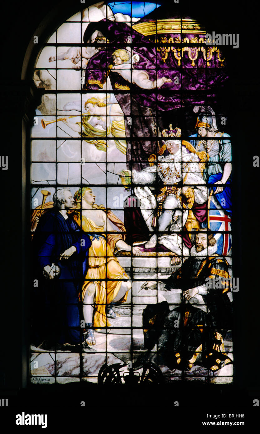 Cambridge, Trinity College Library, Stained glass window windows ...