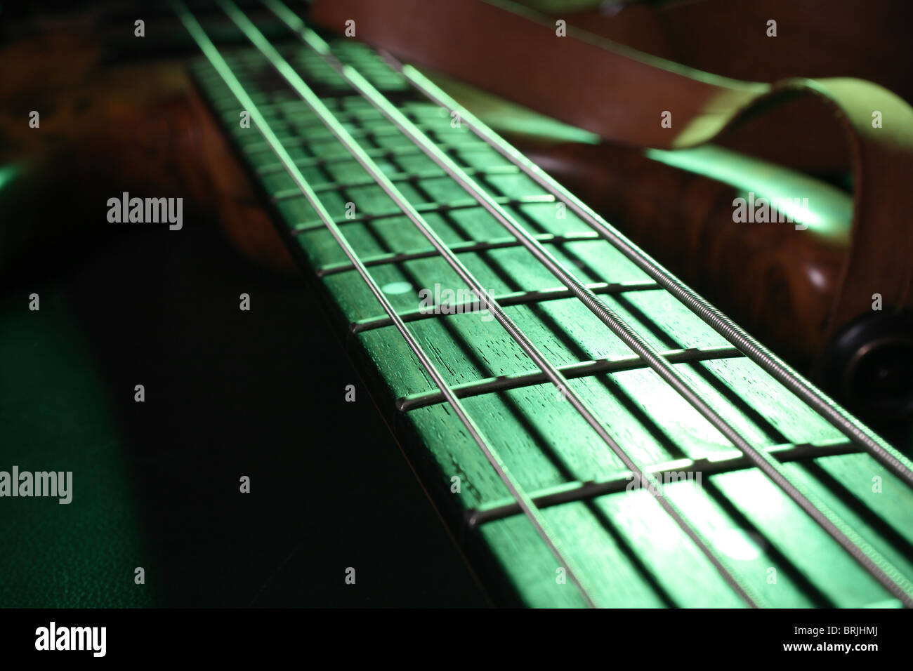 Green Bass Guitar Stock Photo - Alamy