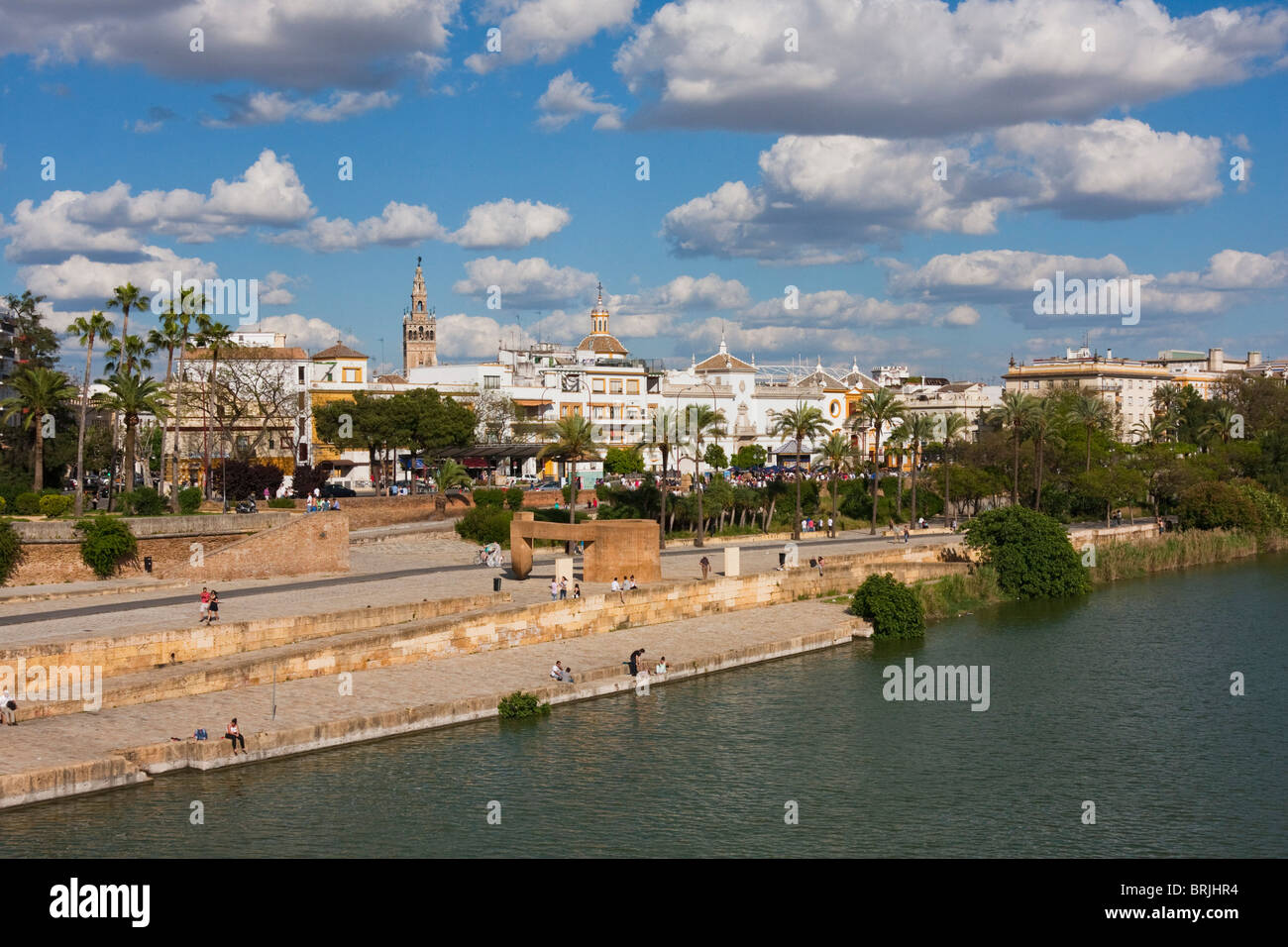 the guadalquivir river front in sevilla, spain Stock Photo - Alamy