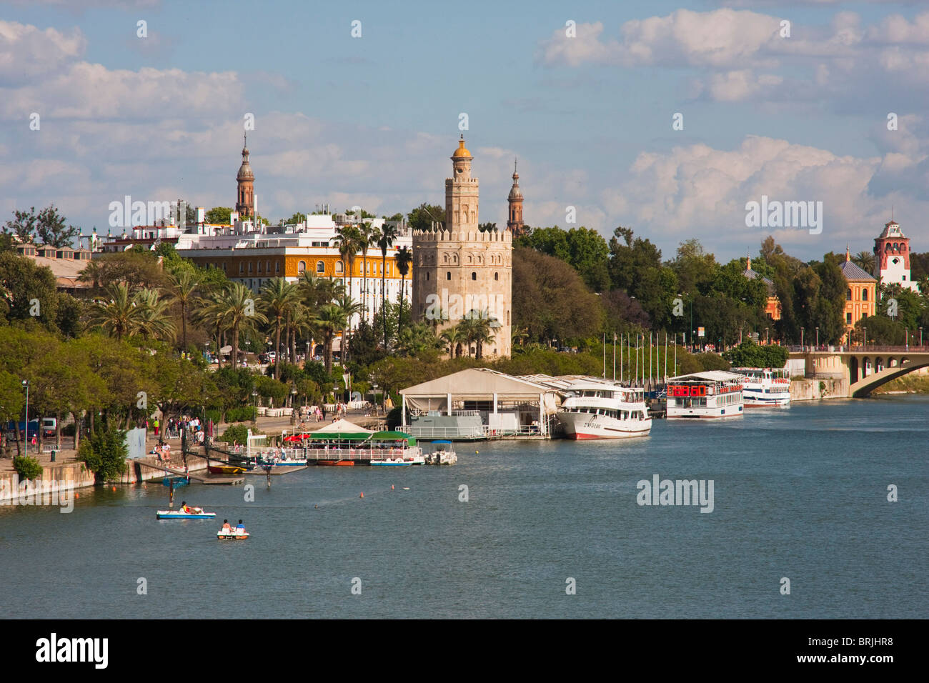 the guadalquivir river front in sevilla, spain Stock Photo - Alamy