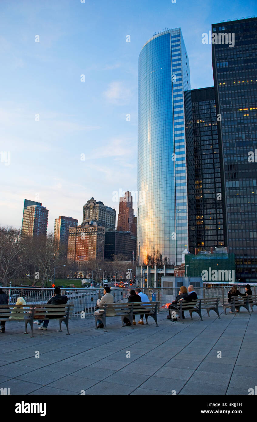 Observation deck and waiting area of Staten Island Ferry Terminal ...