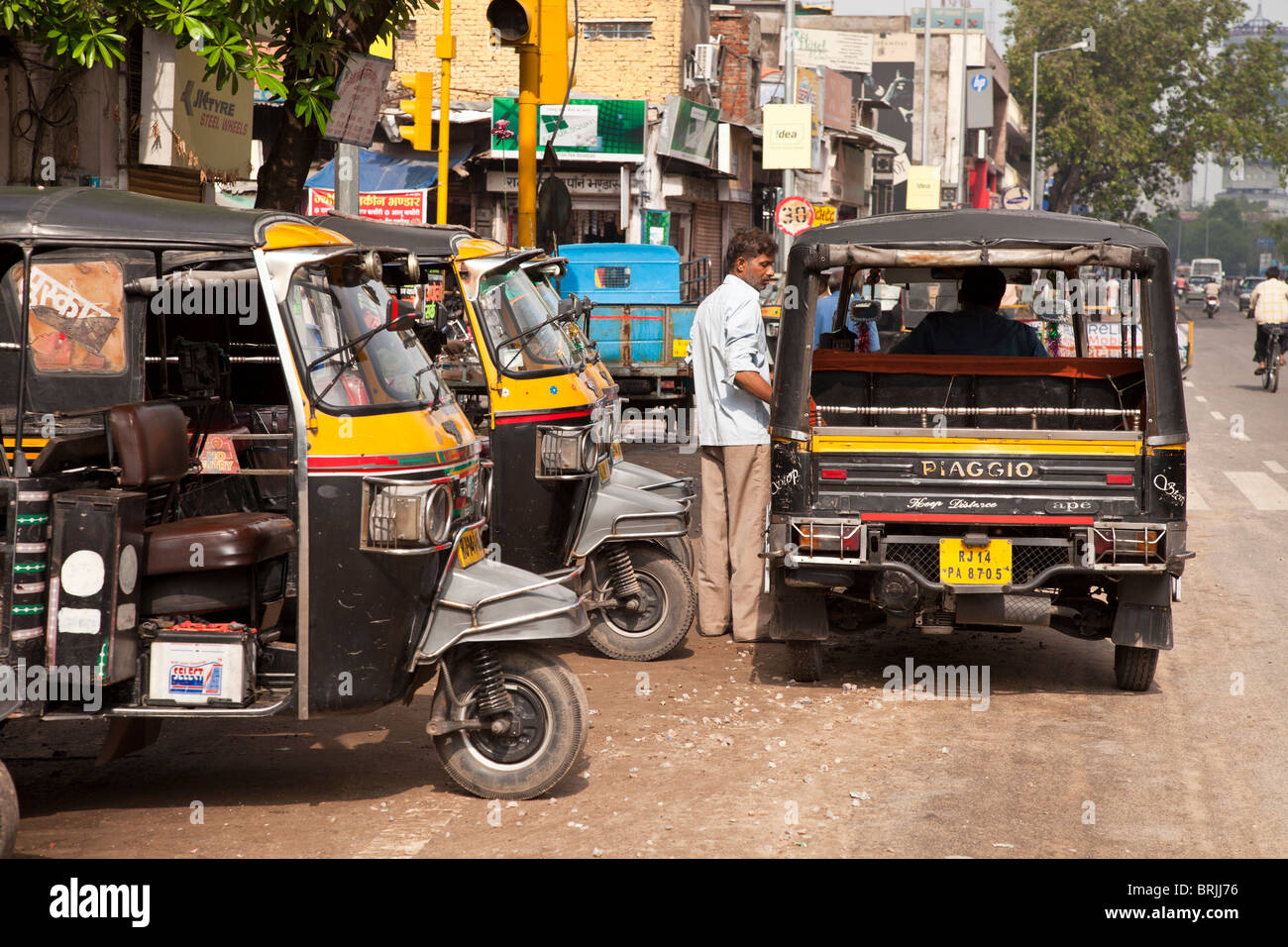 Rickshaws on a indian street Stock Photo - Alamy