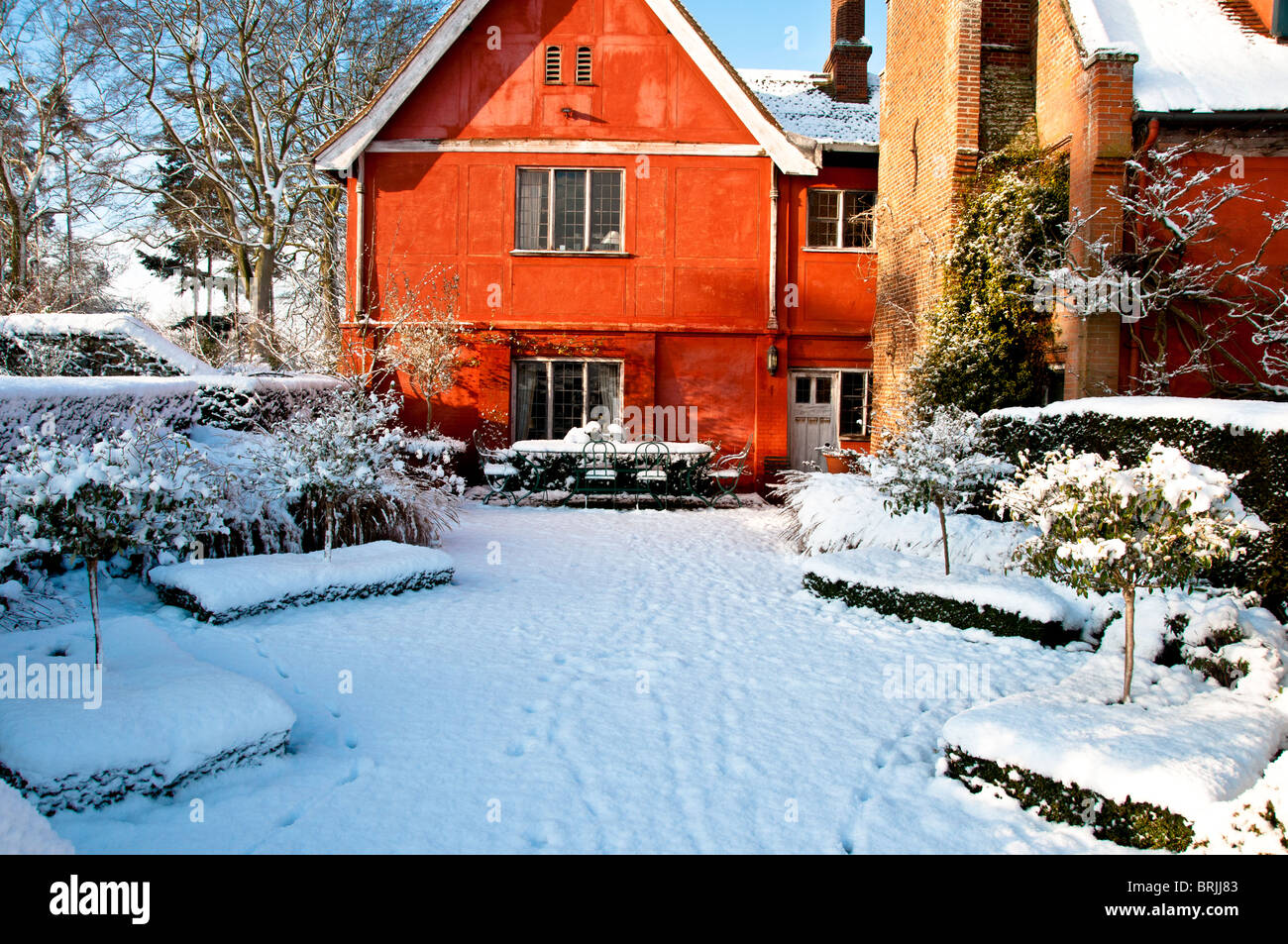 Manor house in the snow Stock Photo - Alamy