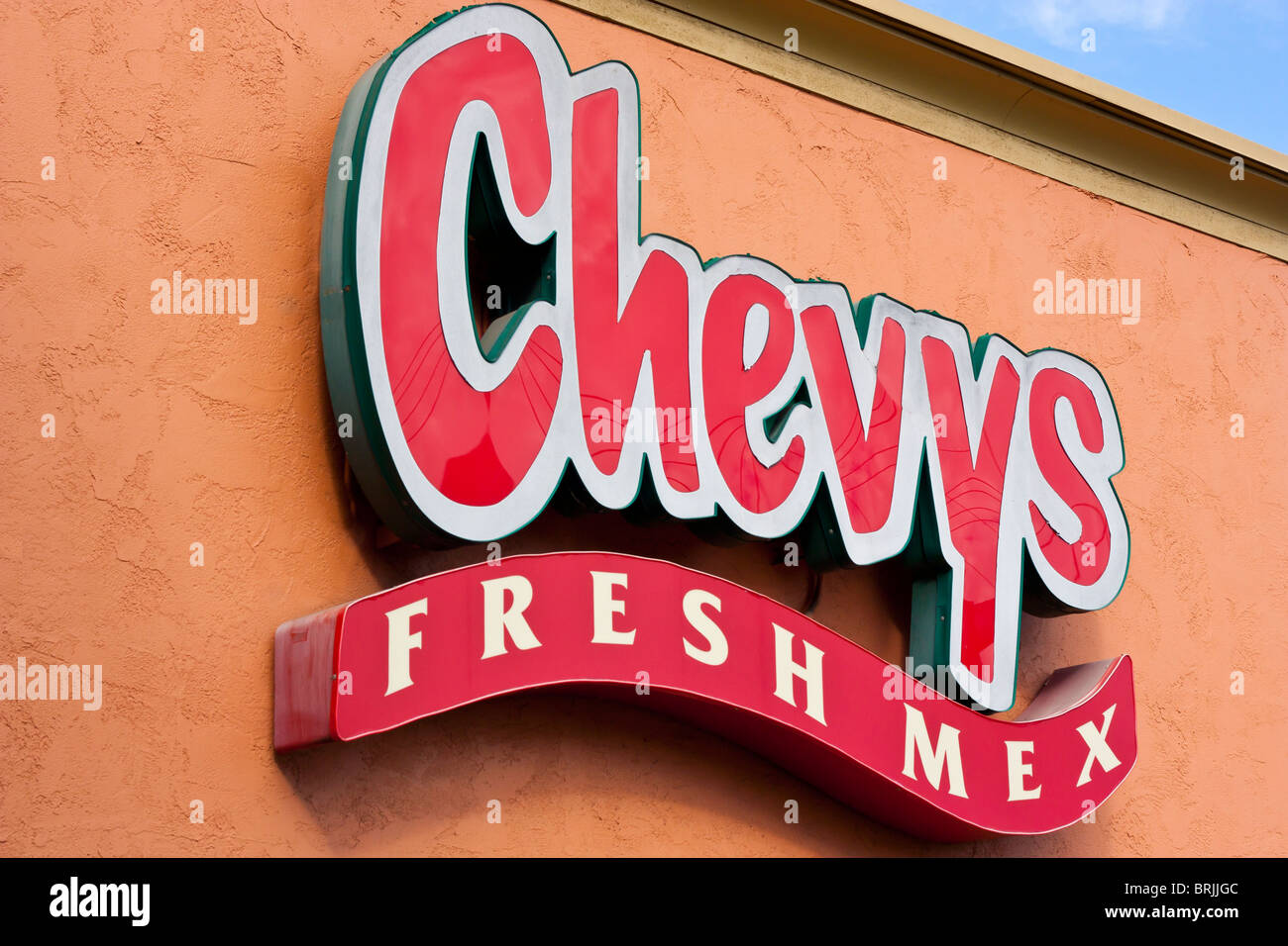 Chevys fresh mex restaurant sign Stock Photo - Alamy