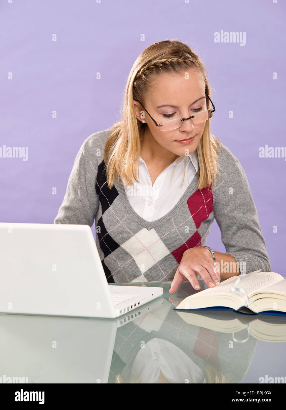 Woman Using Laptop Computer Stock Photo - Alamy