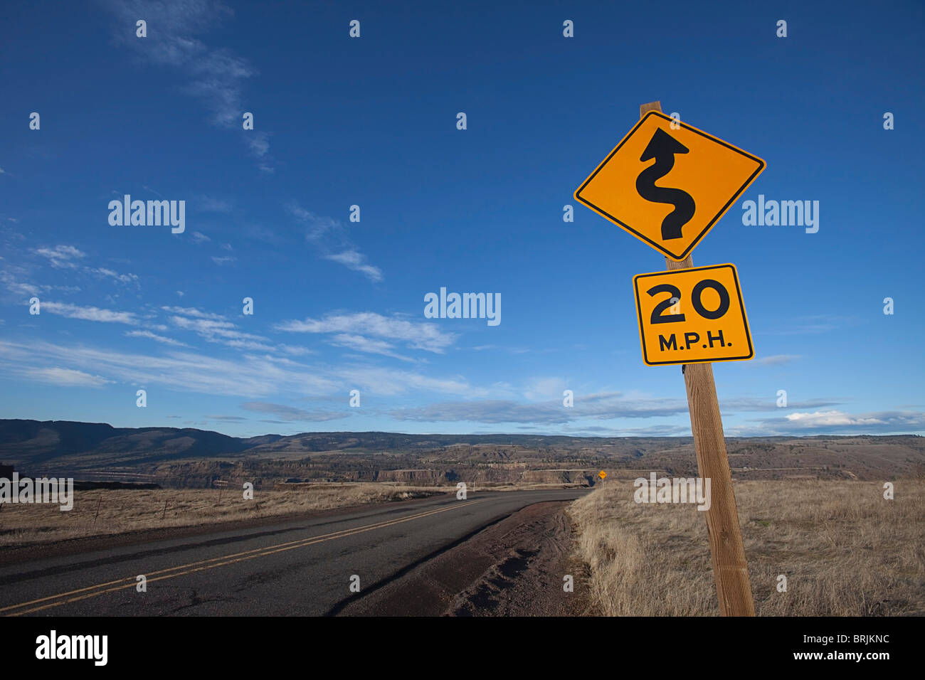 Road Sign, Historic Columbia River Highway, Oregon Stock Photo - Alamy