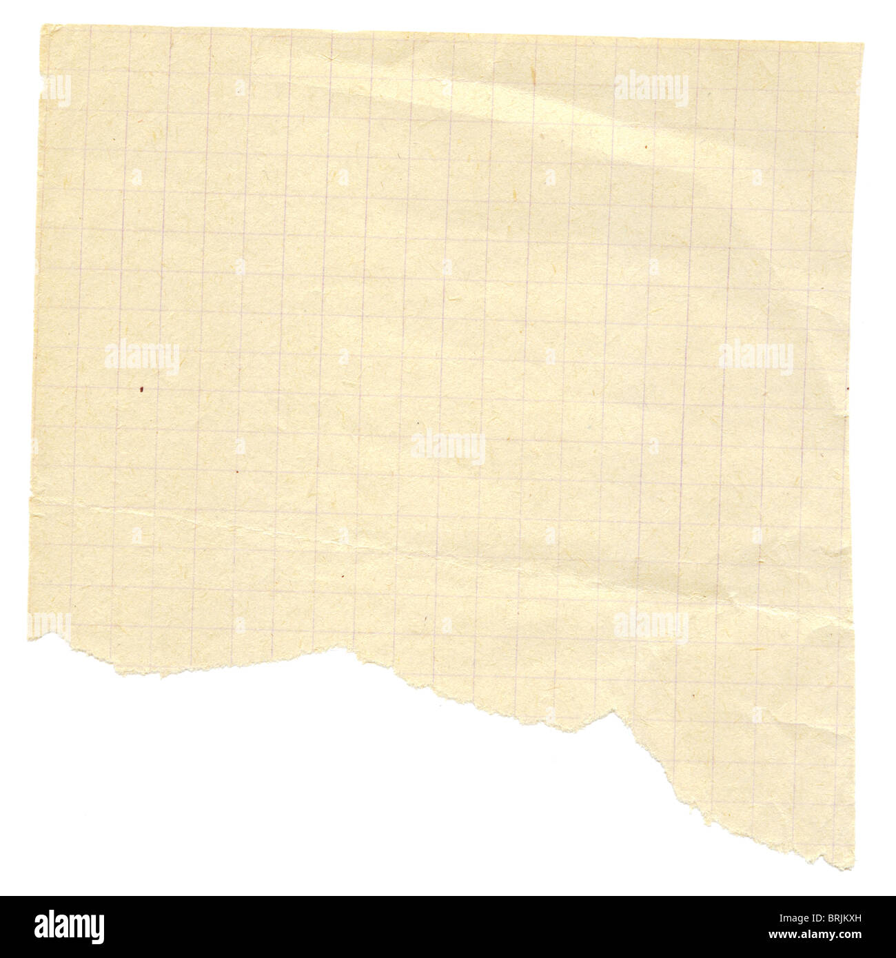 piece of old grunge linear paper isolated on white Stock Photo - Alamy