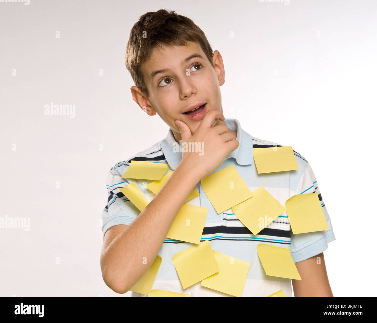 Boy Covered in Sticky Notes Stock Photo - Alamy