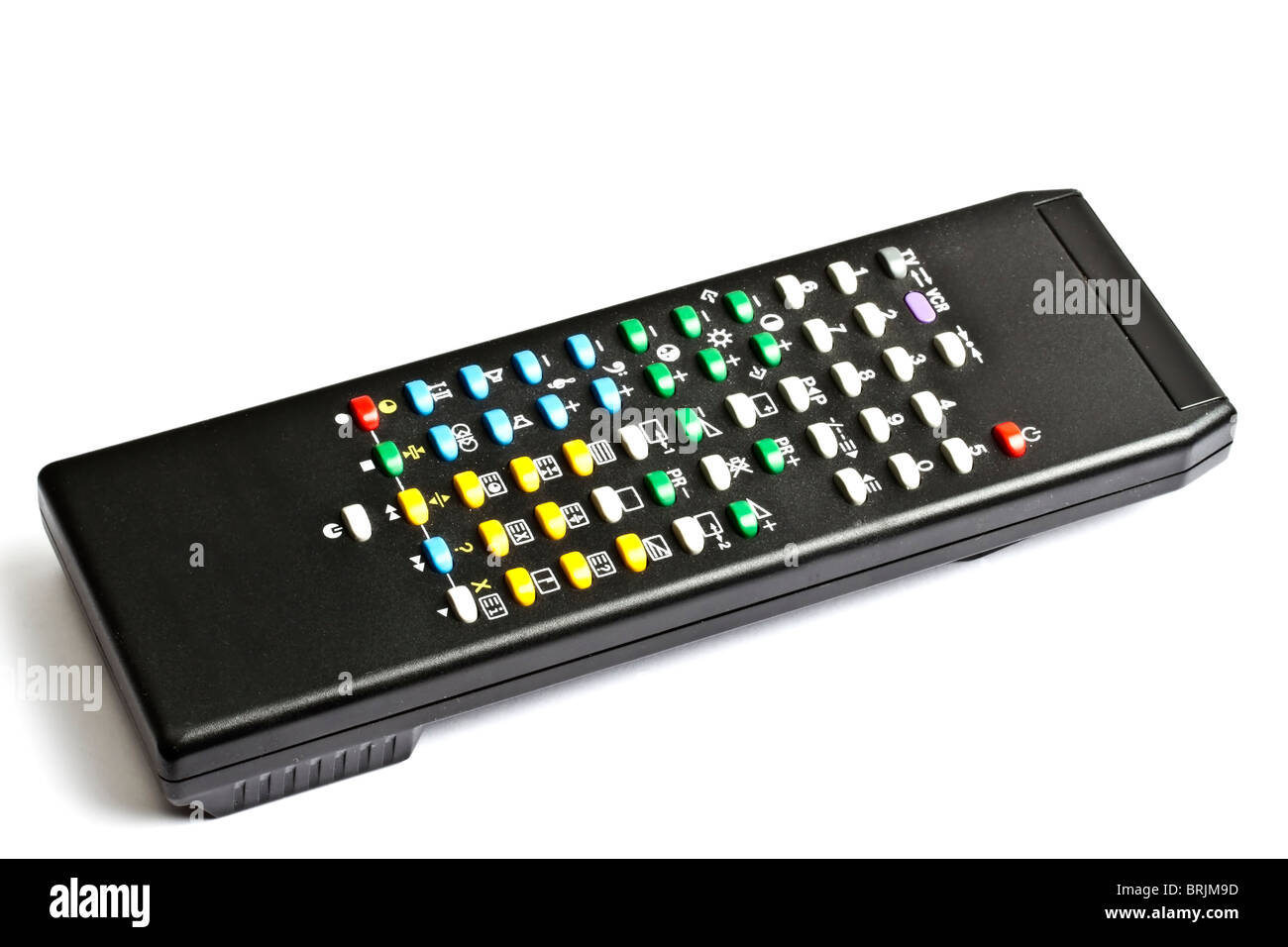 TV remote control isolated on white background Stock Photo - Alamy