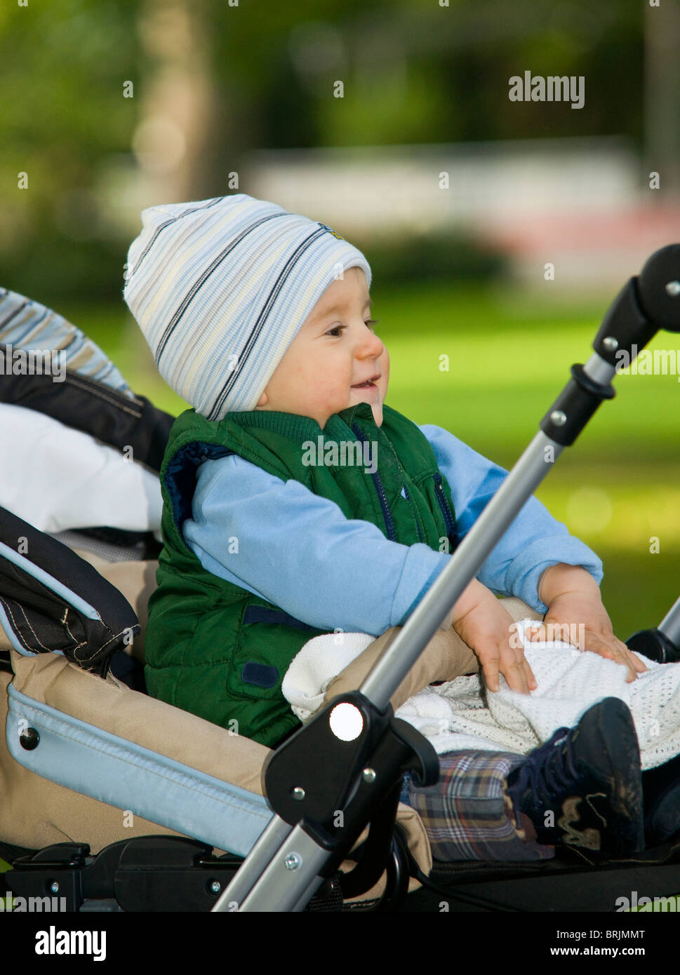 Baby in Stroller Stock Photo - Alamy