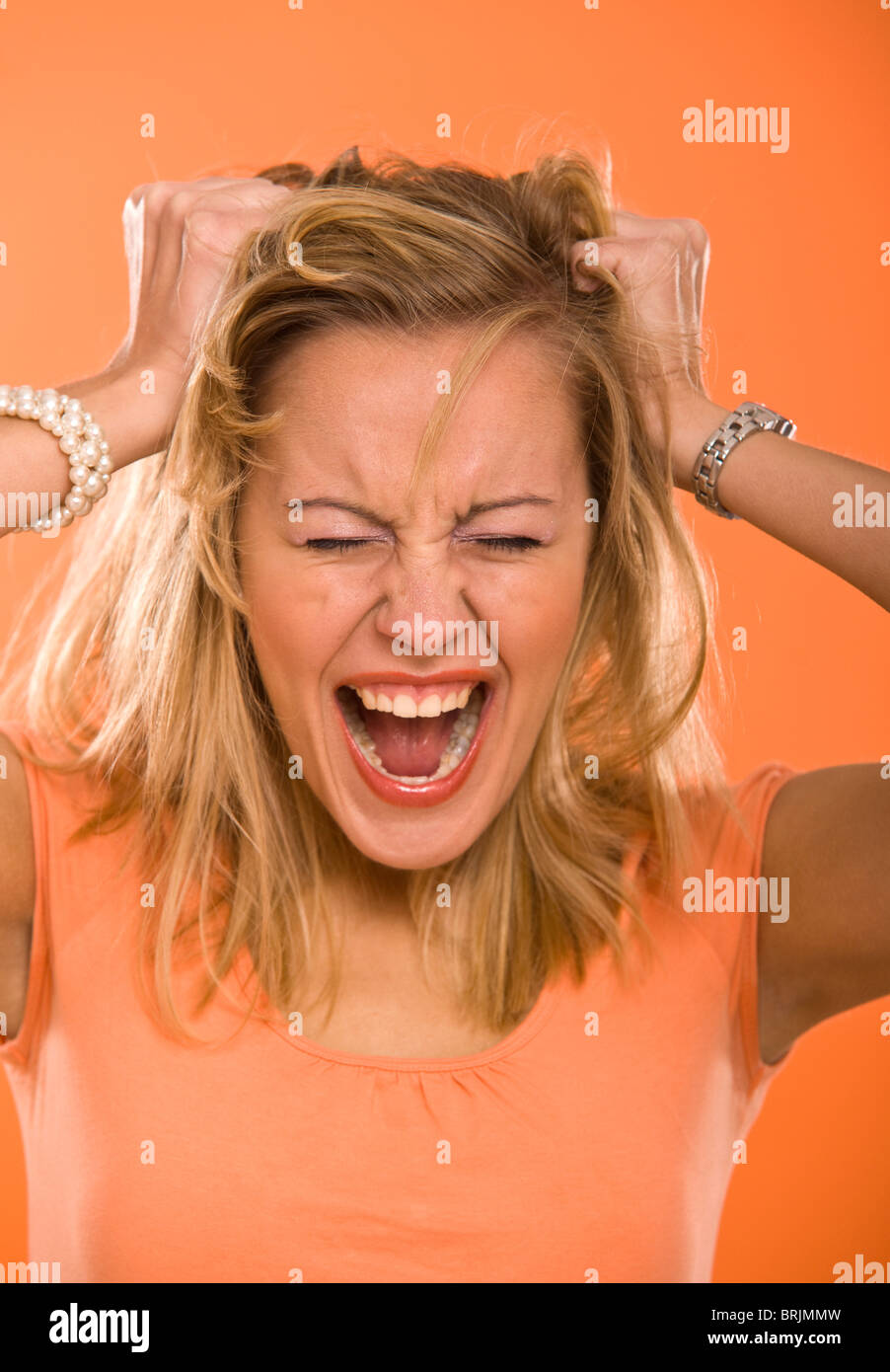 Angry Woman Screaming Stock Photo - Alamy