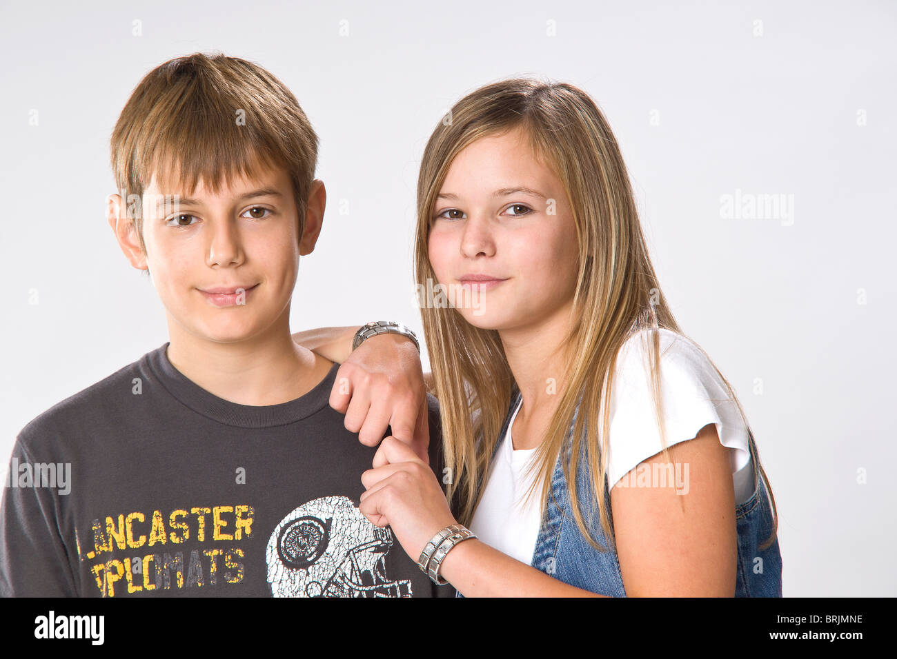 Portrait of Boy and Girl Stock Photo - Alamy