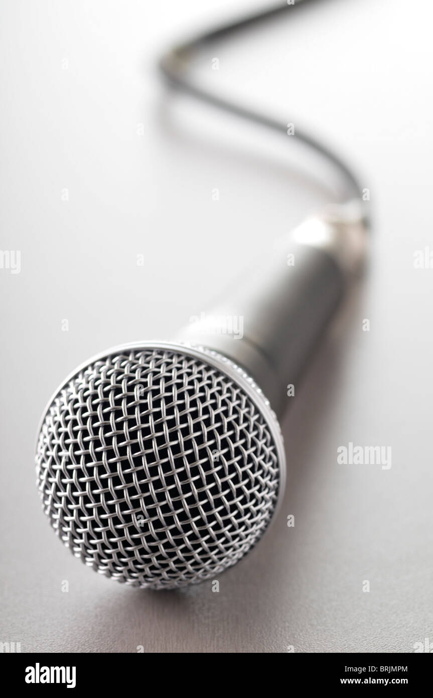 Close-up of Microphone Stock Photo - Alamy
