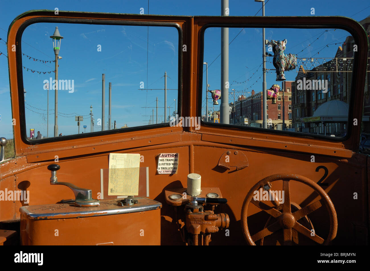 Blackpool boat tram at bispham staion Stock Photo - Alamy