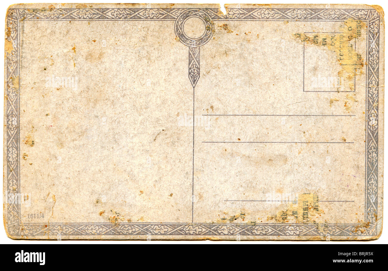 Blank Old Postcard Isolated on White Background Stock Photo - Alamy