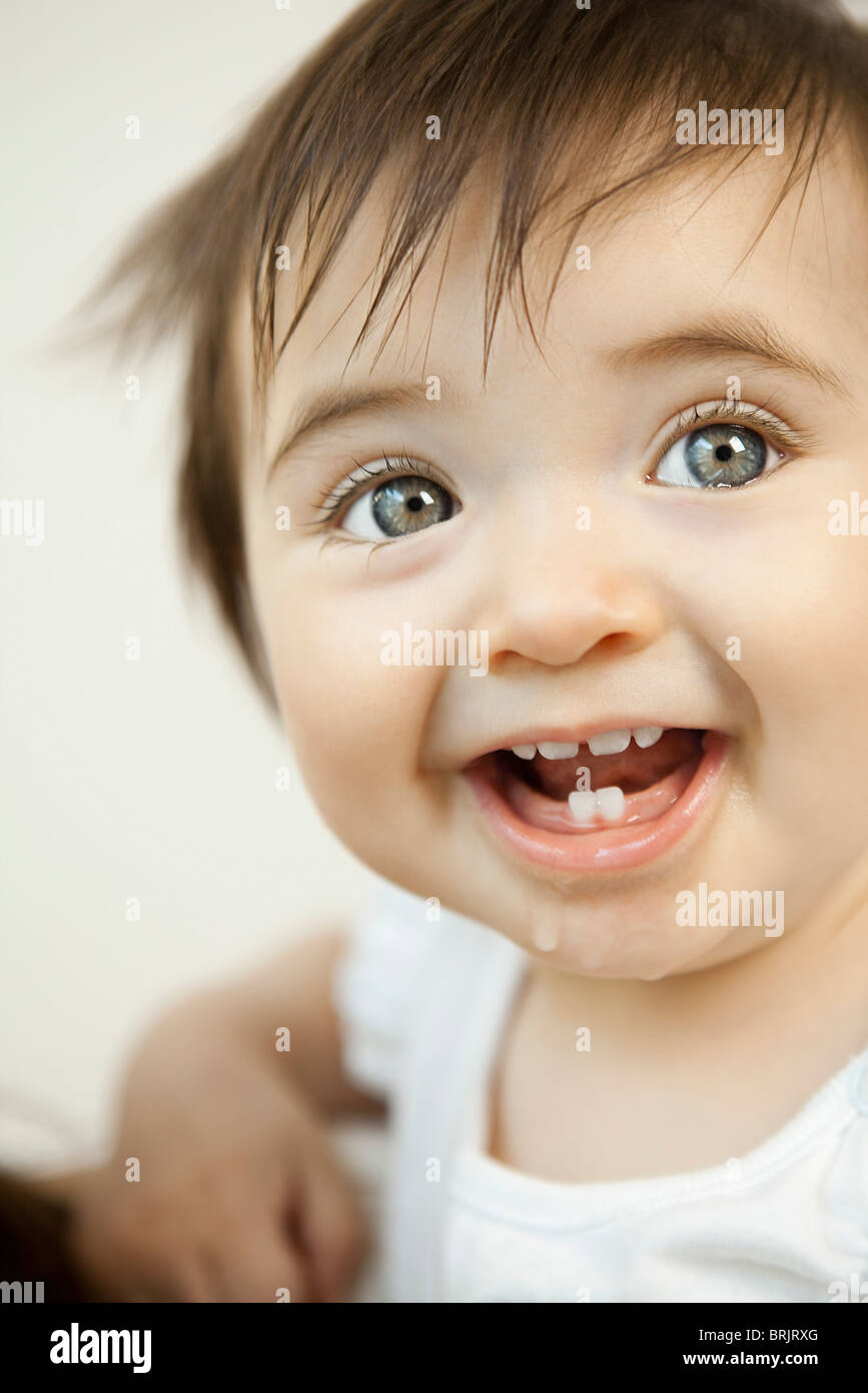 Baby girl smiling, portrait Stock Photo - Alamy