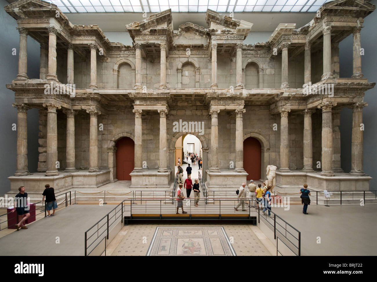 Roman gate of Miletus, reconstructed in Pergamon Museum. Berlin ...