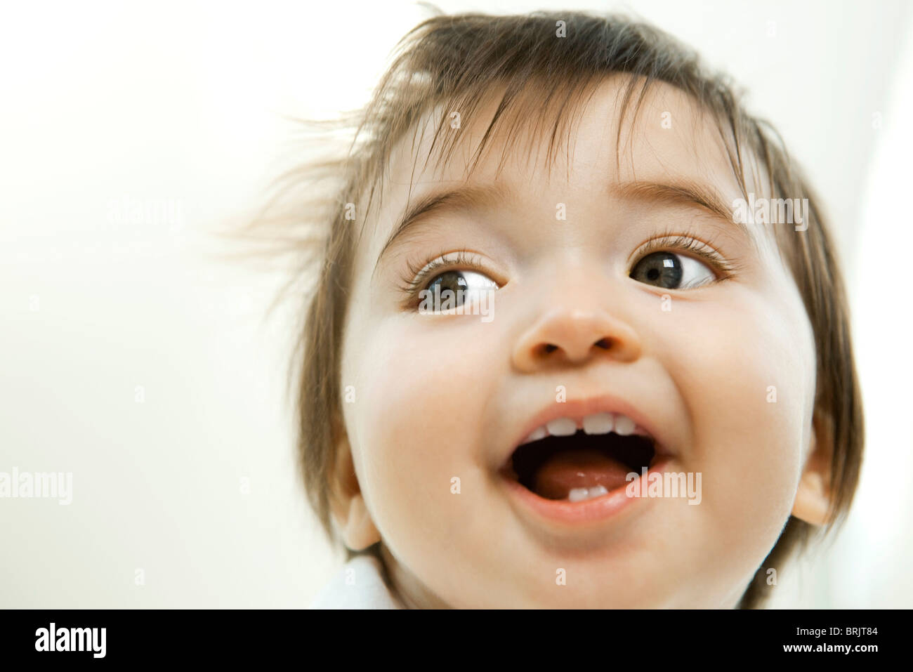 Baby girl smiling, portrait Stock Photo - Alamy