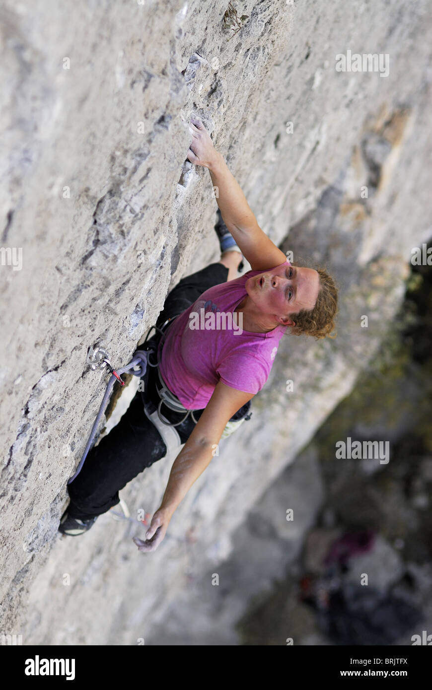 Rock climber ascends steep rock hi-res stock photography and images - Alamy