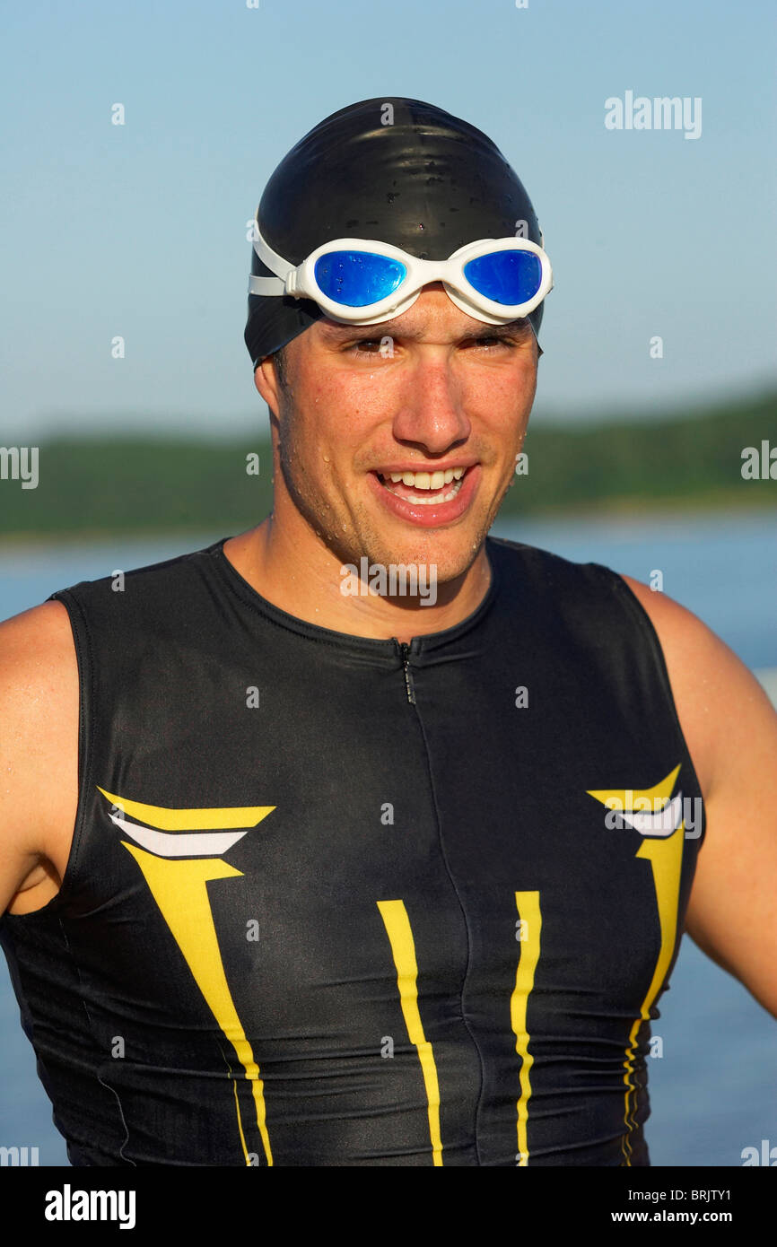 A male athelete training for a triathlon Stock Photo - Alamy