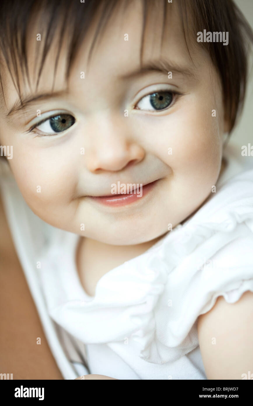 Baby girl smiling, portrait Stock Photo - Alamy