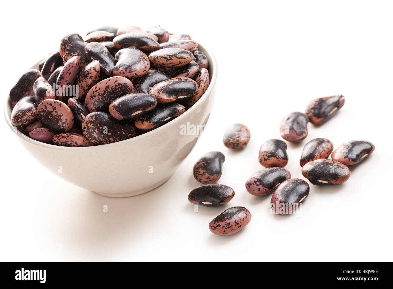 the color beans on white background Stock Photo - Alamy
