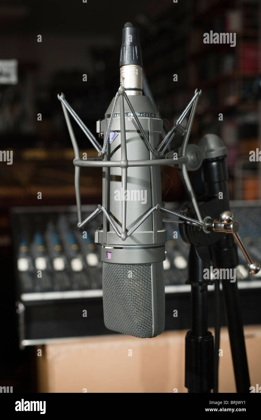 Microphone in studio Stock Photo - Alamy