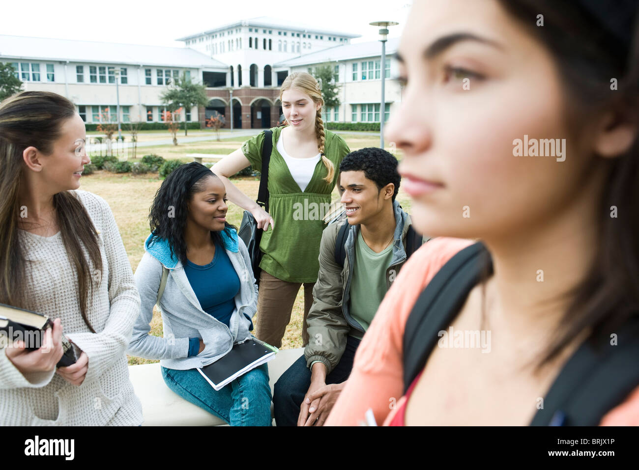 High school friends together after school Stock Photo - Alamy
