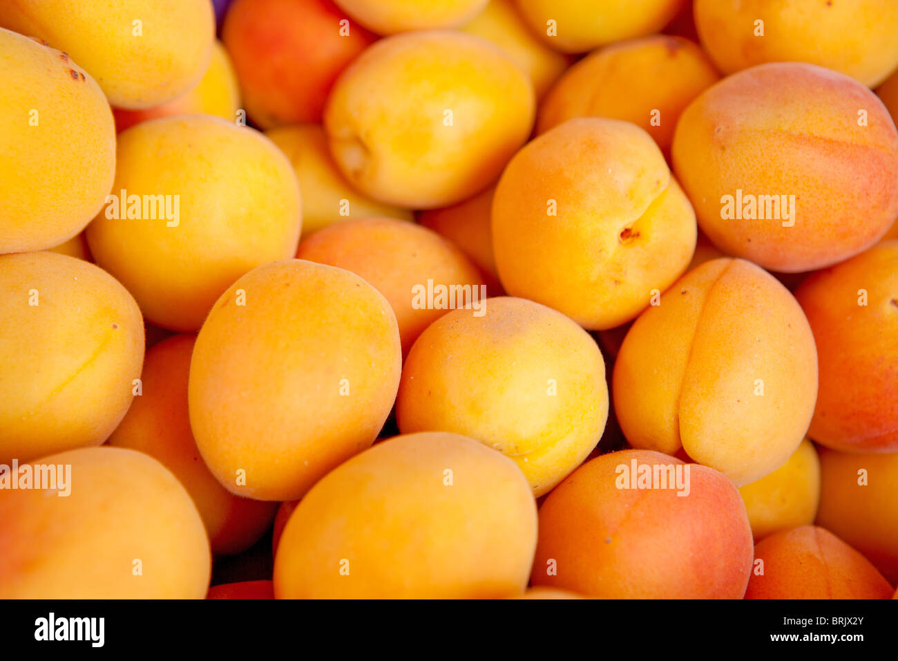 background of yellow peaches in closeup Stock Photo - Alamy