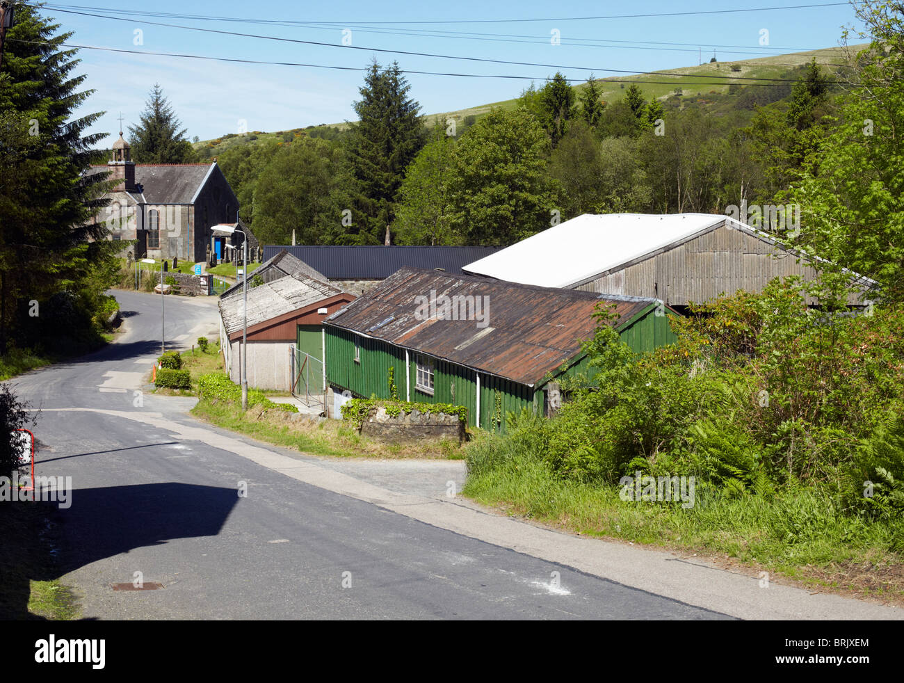 Main street of Clachan looking towards Church of Strachur ...