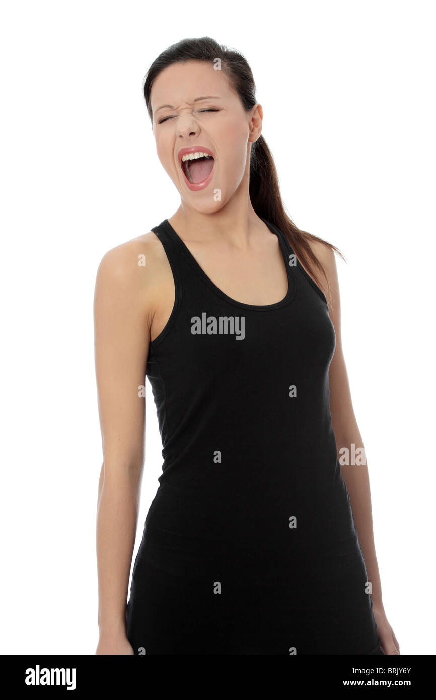 Portrait friendly young female Cut Out Stock Images & Pictures - Alamy